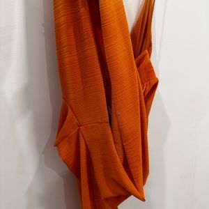 Zara | Pants & Jumpsuits | Zara Orange Short Jumpsuit | Poshmark